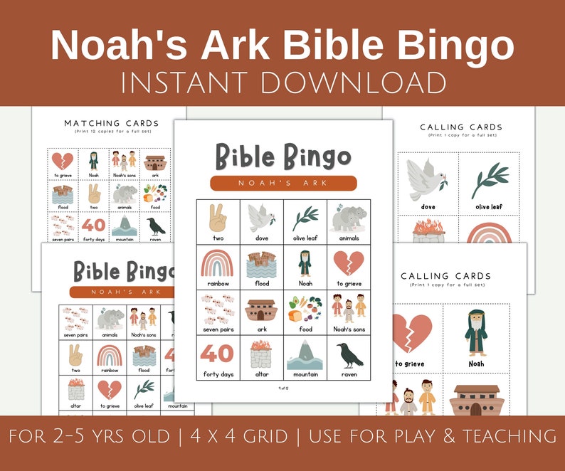 Noah's Ark Bingo Card Bible Bingo for Toddlers Genesis - Etsy