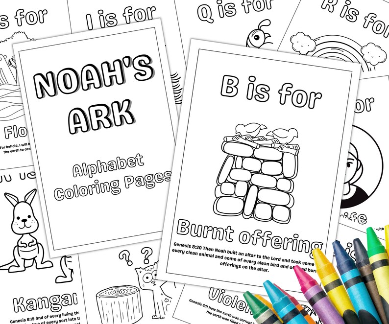 Coloring Pages for Kids, Noah's Ark, Alphabet Coloring Sheets ...
