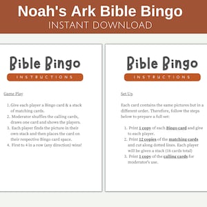 Noah's Ark Bingo Card, Bible Bingo for Toddlers, Genesis Sunday School ...