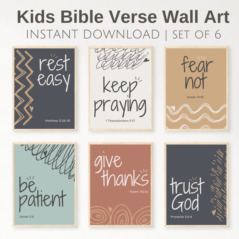 Kids Bible Verse Wall Art - Etsy
