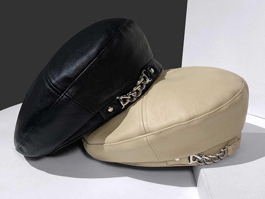 Leather Beret,girl/woman Fall/winter Beret,painter Beret,gift for Her ...