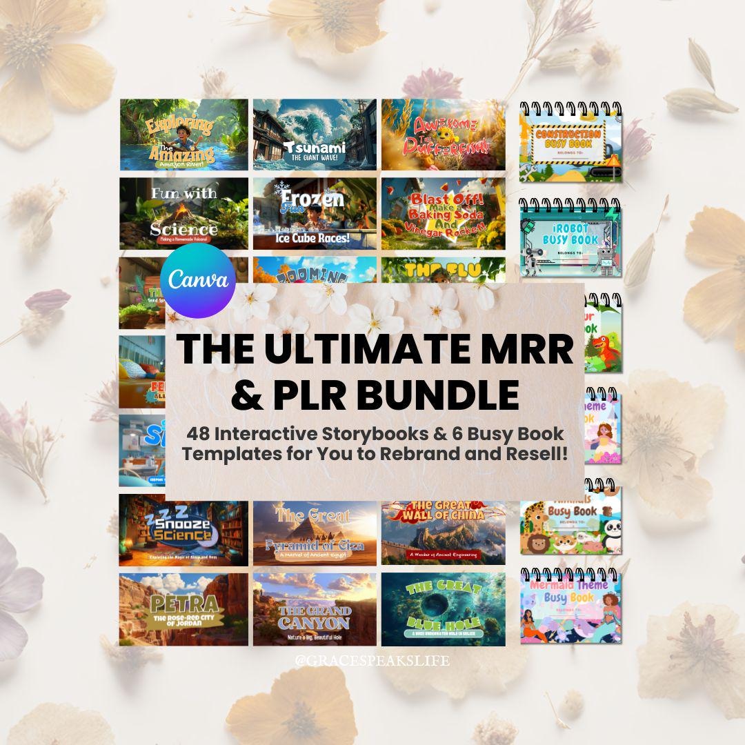 Kids Interactive Storybook and Busy Book Bundle With PLR MRR Templates ...