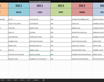 Exercise Log Excel - Etsy