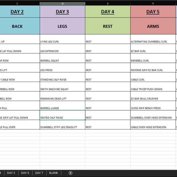 Excel Template Exercise - Etsy