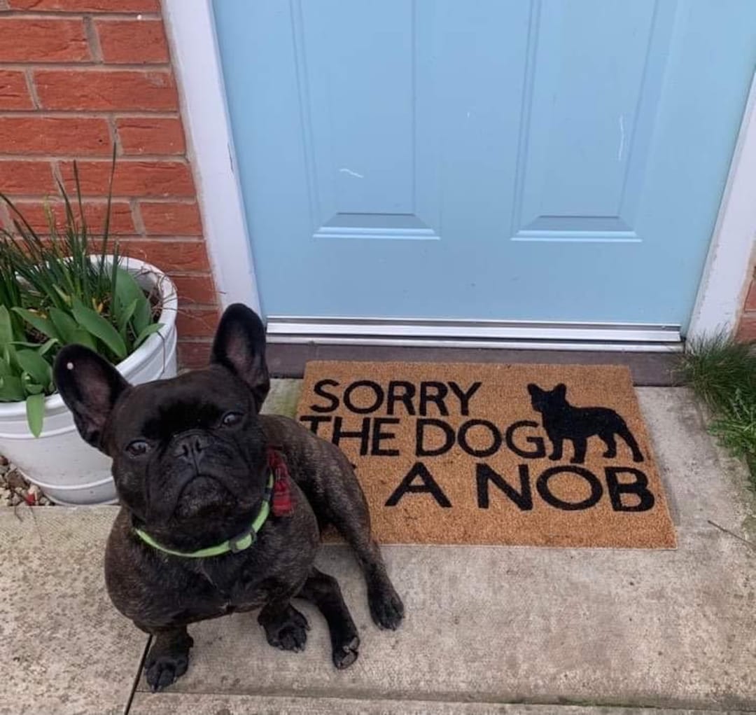 Dog is a Nob Personalised Dog Breed Coir Door Mat. Naughty Dog / New ...