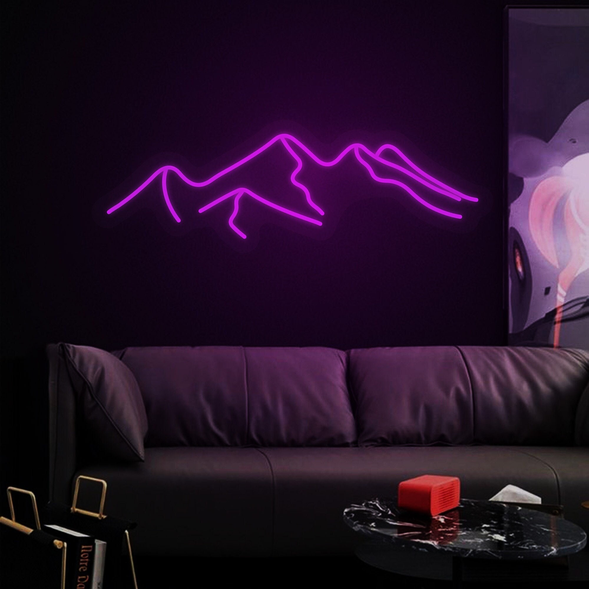 Mountain Neon Sign, Mountain LED Sign, Mountain Wall Art Neon, LED Neon ...