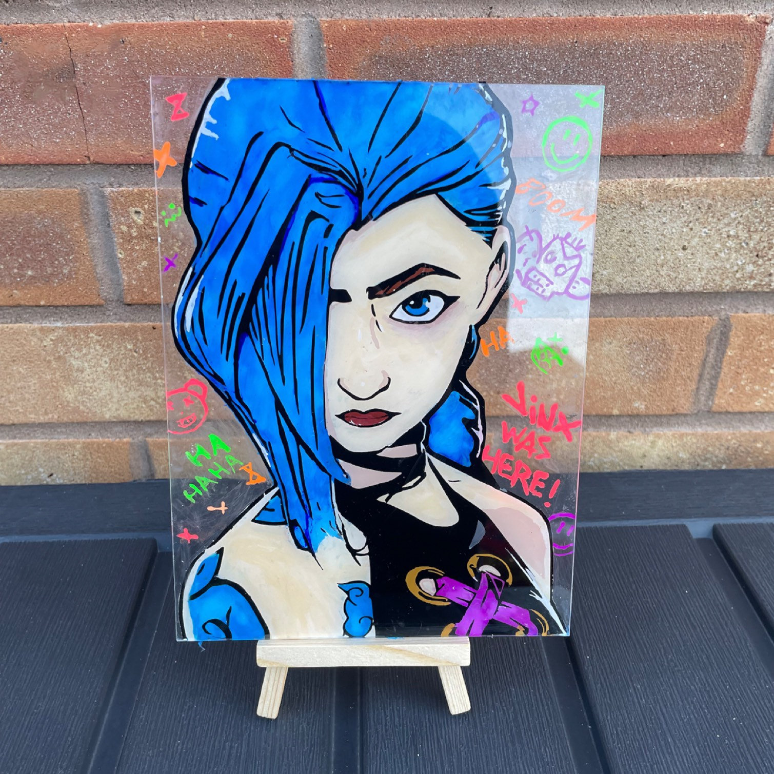 Jinx Glass Painting-glow in the Dark - Etsy