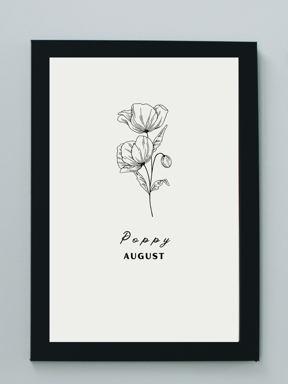 August Birth Flower poppy Digital Download - Etsy