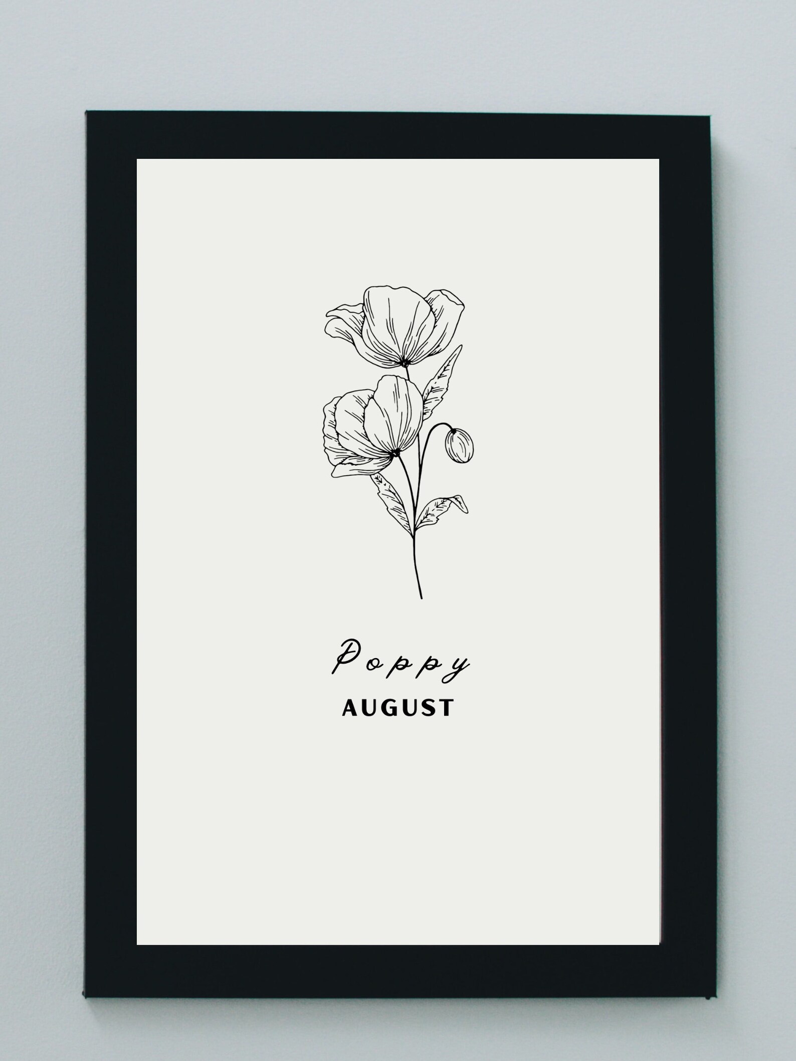 August Birth Flower poppy Digital Download - Etsy
