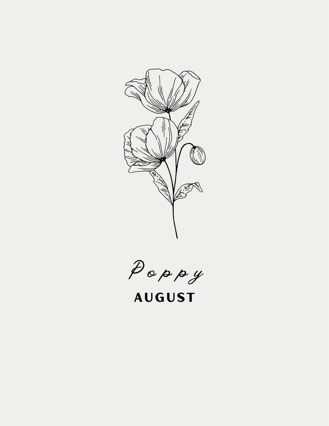 August Birth Flower poppy Digital Download - Etsy
