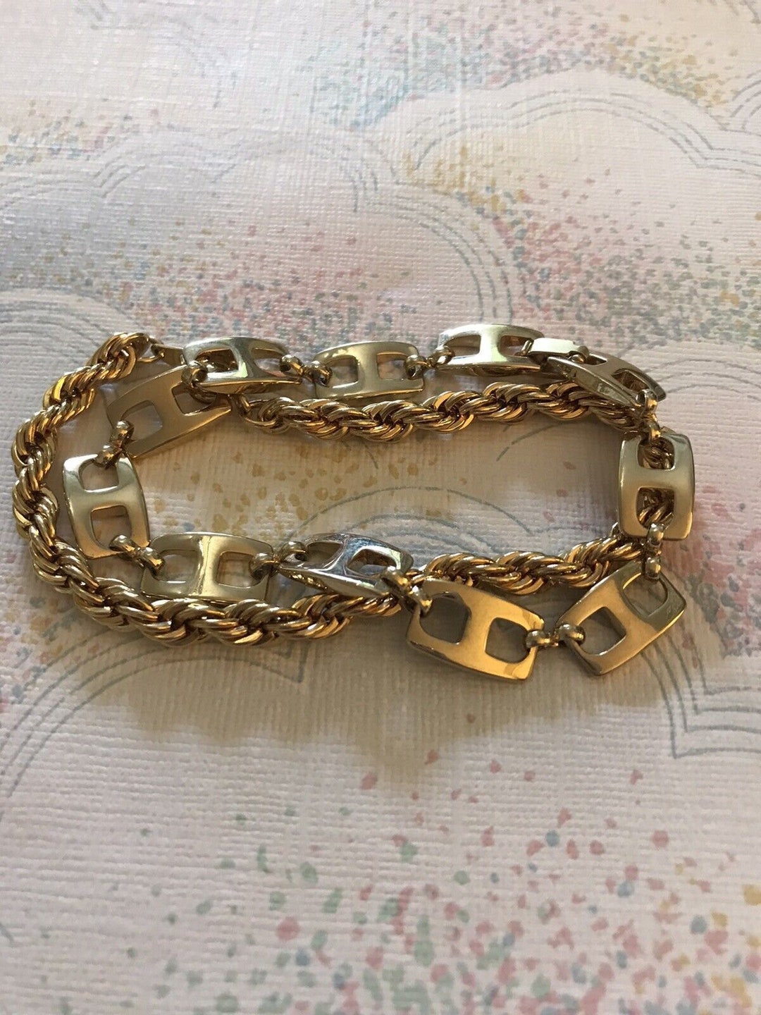 Job Lot Bundle 2 Bracelets Vintage 80s 90s Gold Tone Layering Chains - Etsy