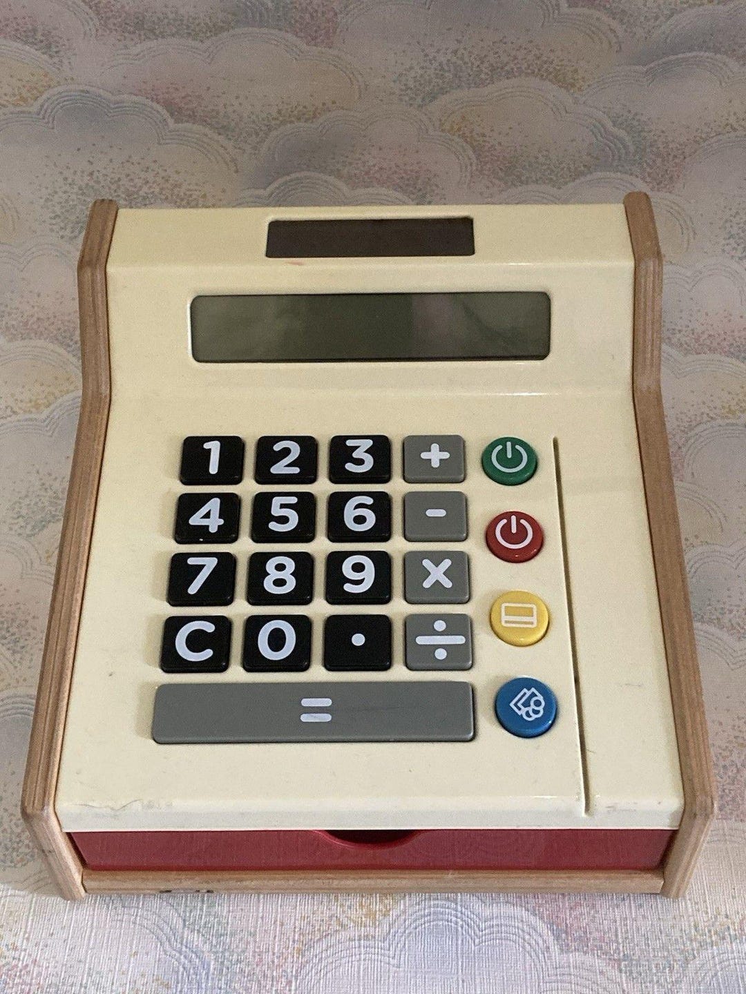 Ikea Wooden Till Vintage 1999 Cash Register Solar Powered Calculator ...