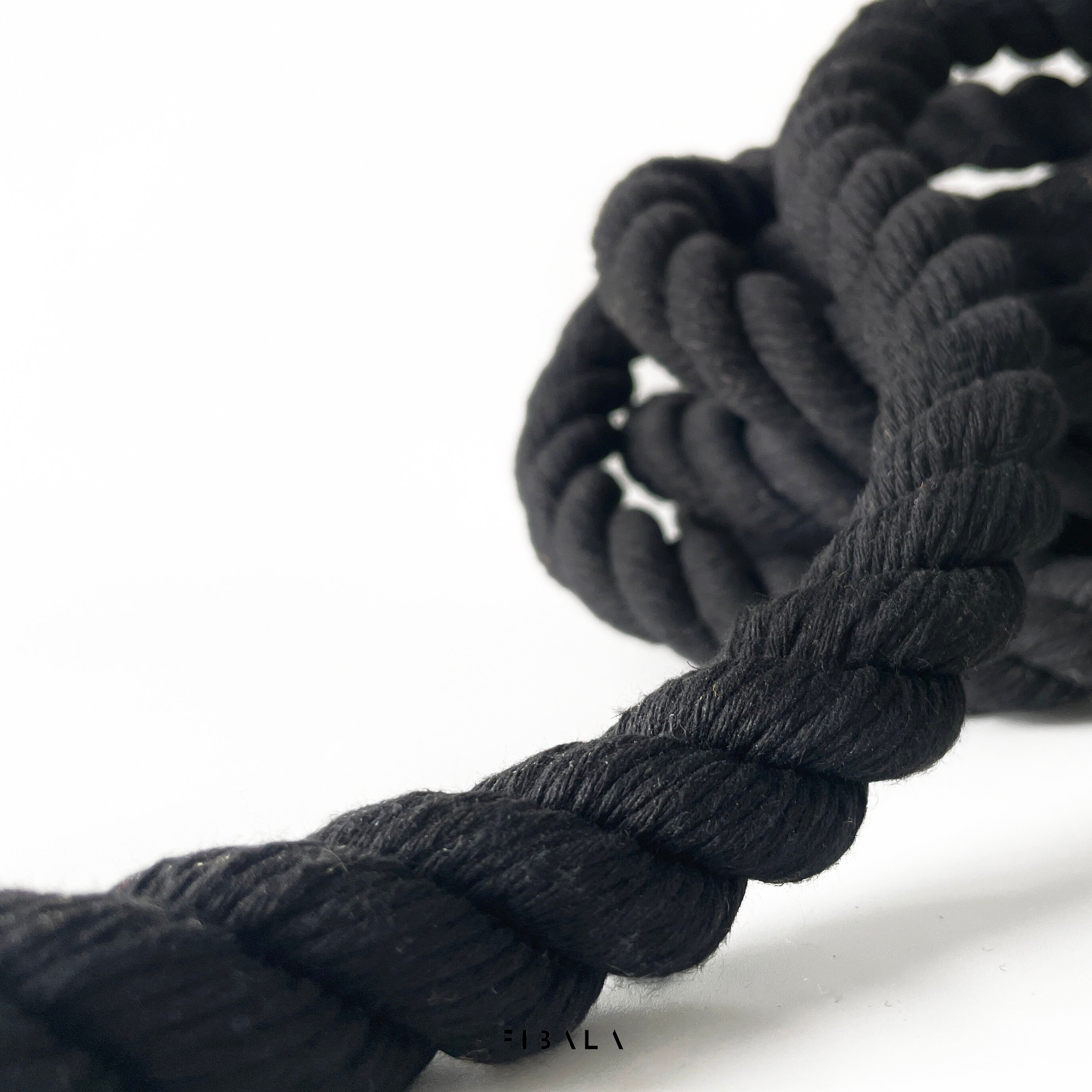 Twisted Black Cotton Rope 20mm, Premium Macrame Crafting Cord, Natural ...