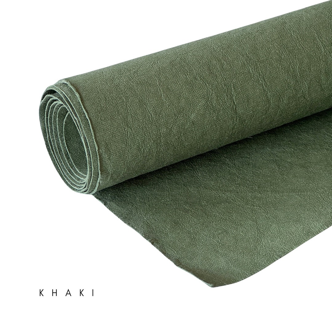 Washable Paper Fabric 19x29in, Vegan Paper Leather in Khaki - Etsy