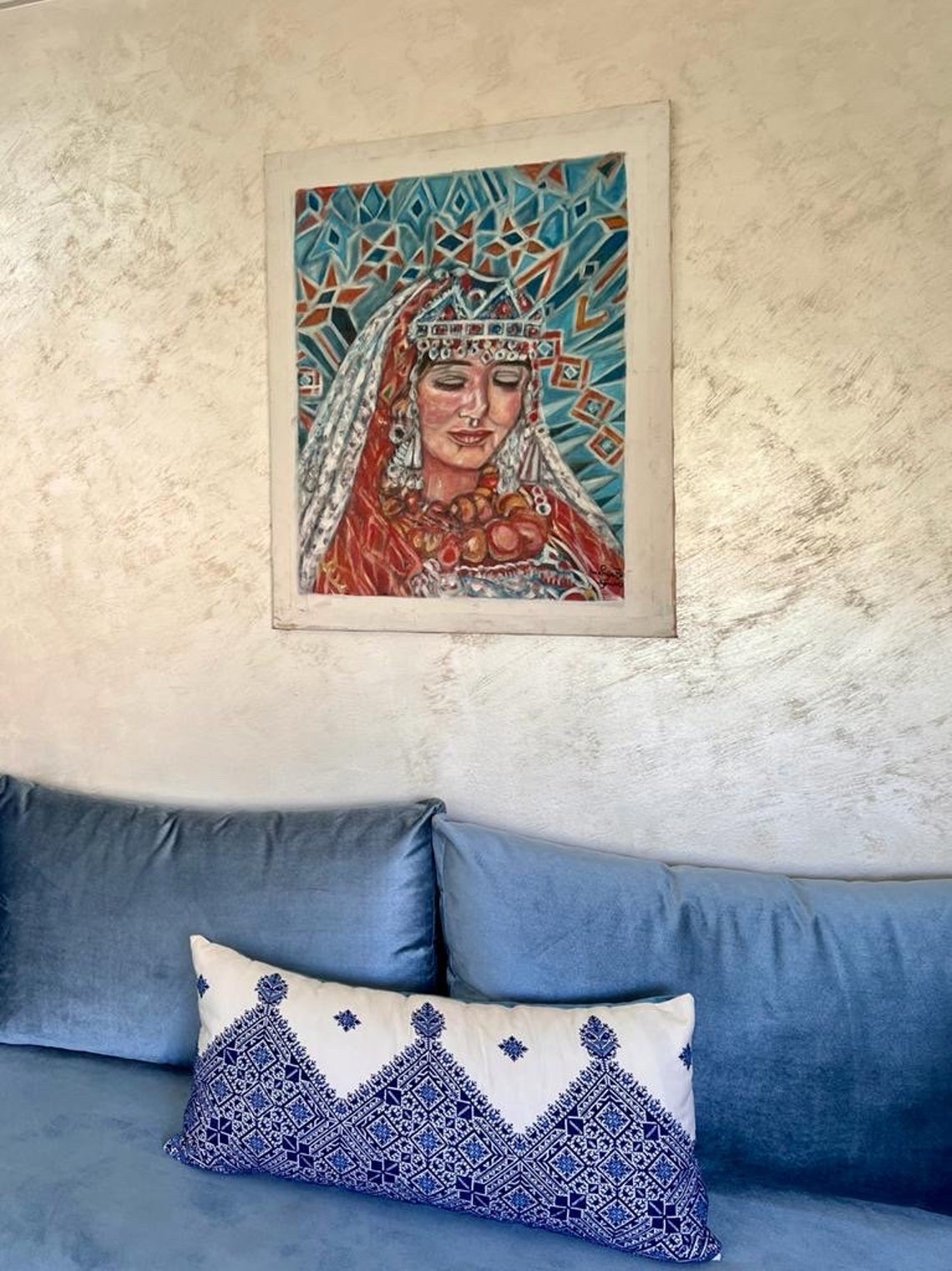 Original Oil Painting Portrait Moroccan Woman Berbère Amazigh Handmade ...