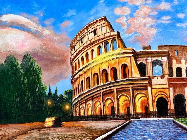 Original Oil Painting Colosseum Rome Italy Handmade by the Artist ...
