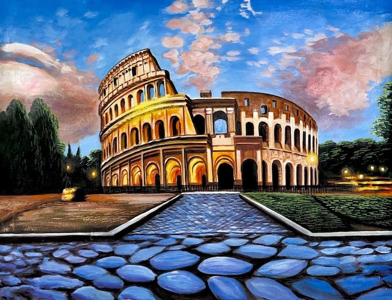 Original Oil Painting Colosseum Rome Italy Handmade by the Artist ...