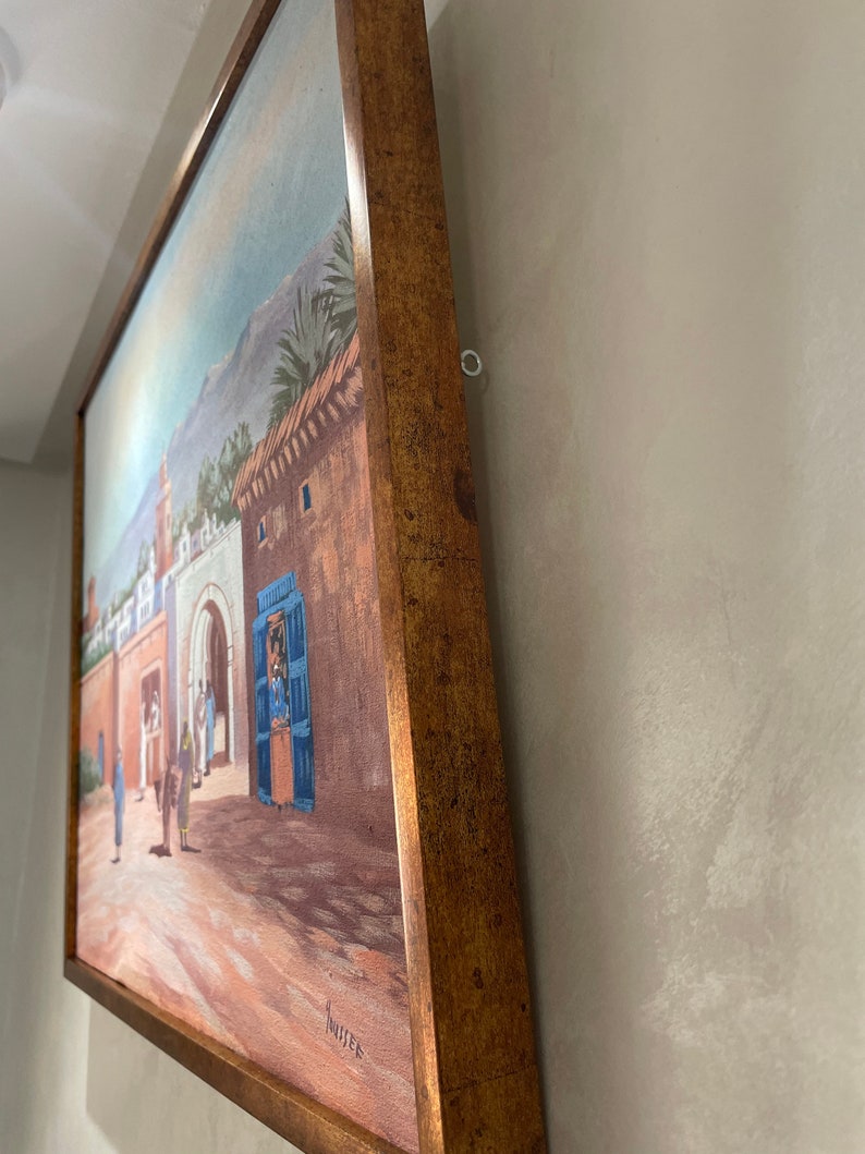 Original Framed Handmade Oil Painting Village in Marrakech Morocco ...