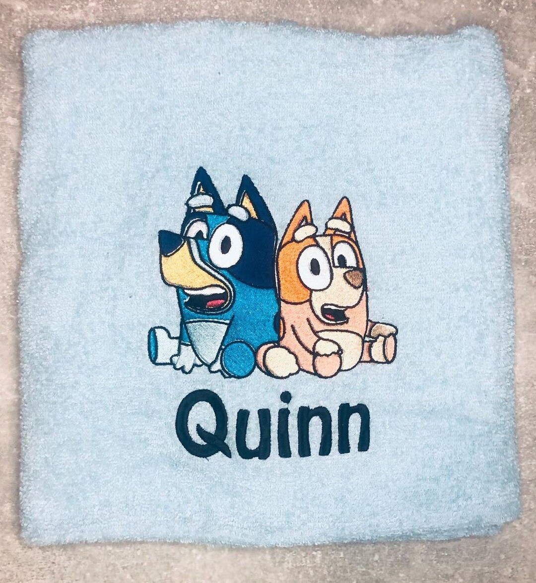 Towel Embroidered - Bluey and Bingo - Etsy Australia