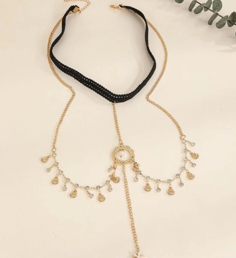 Ring Decor Layered Thigh Chain , Gold Leg Chain , Thigh Leg Chain ...