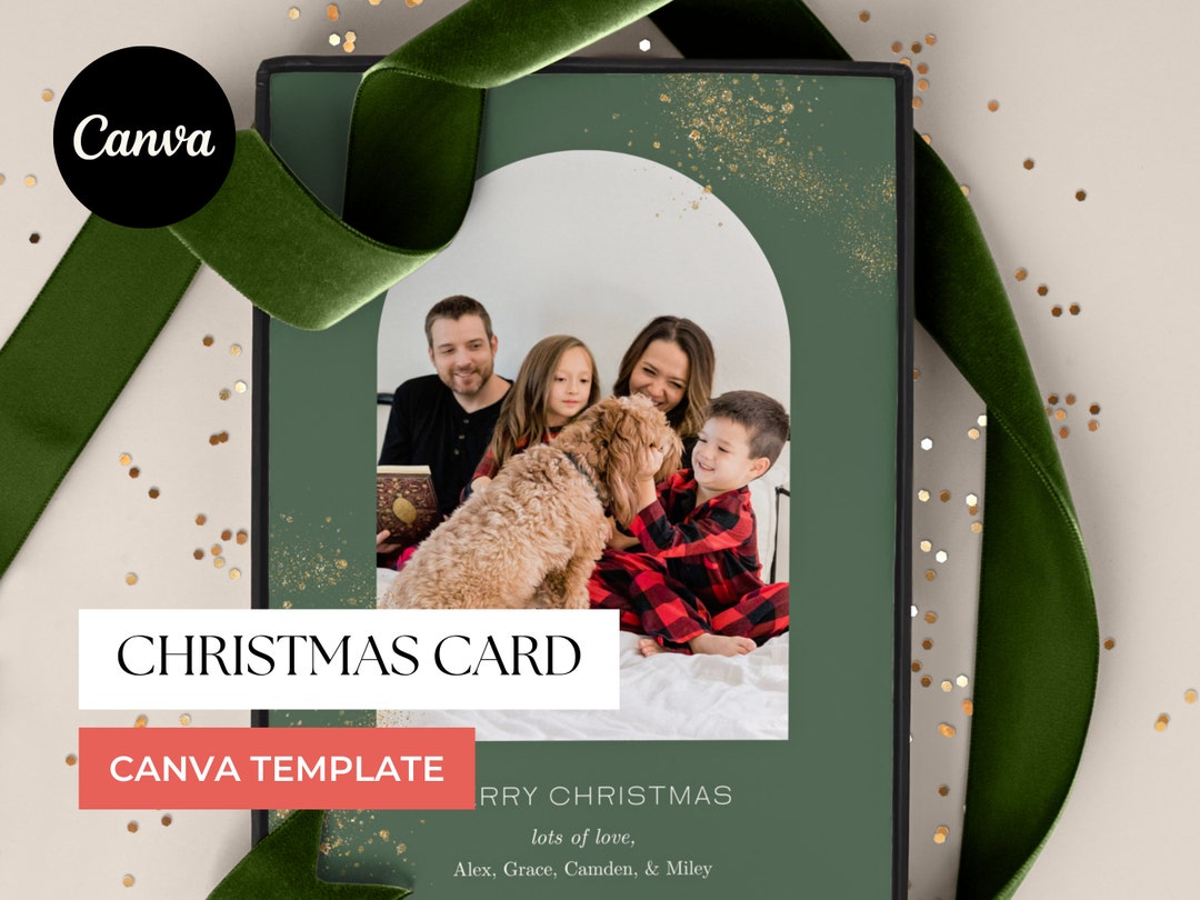 Christmas Card Canva Template Modern Christmas Card Minimal Holiday ...