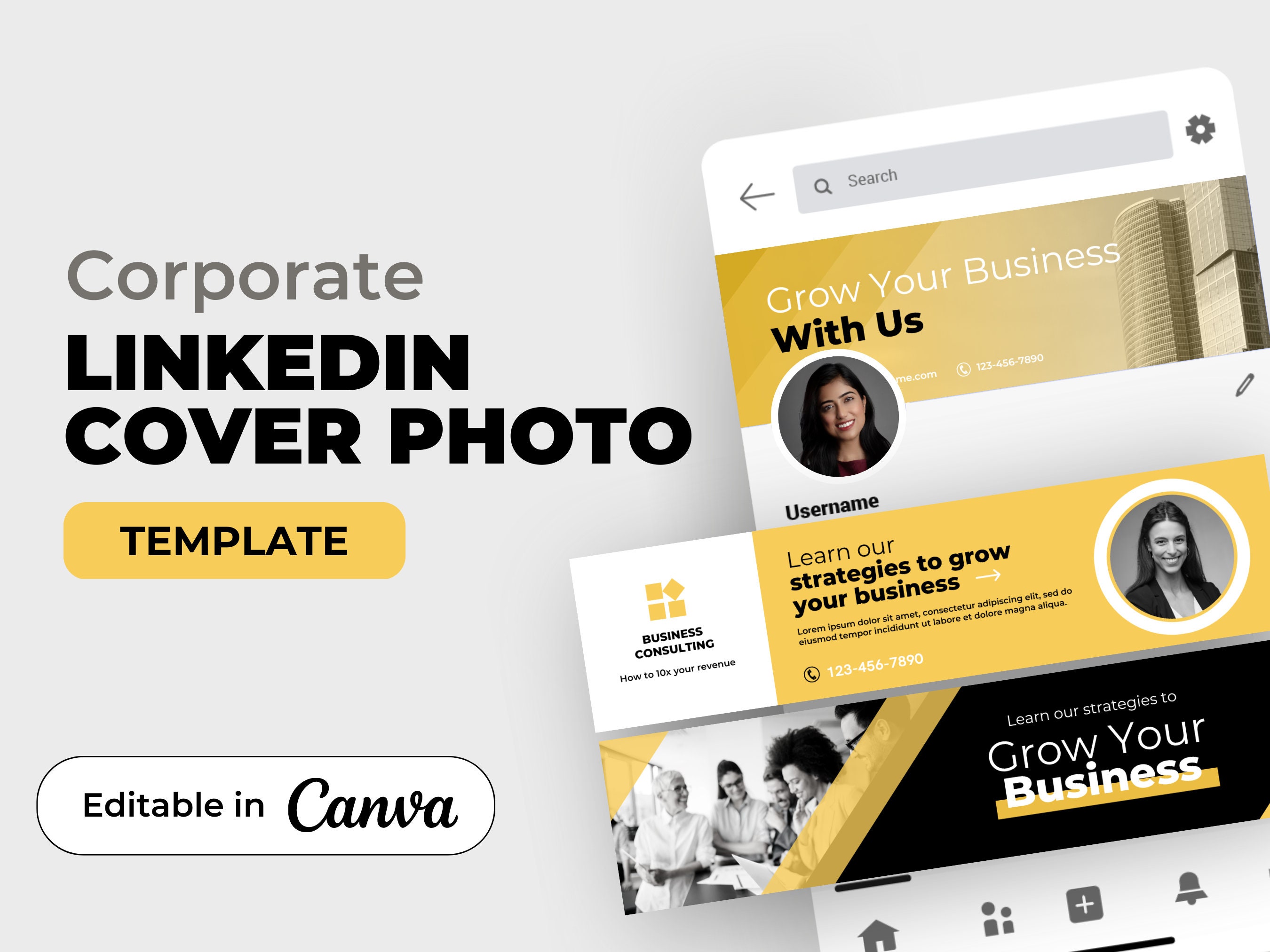 Corporate Linkedin Cover Photo Canva Template Agency Linkedin Cover ...