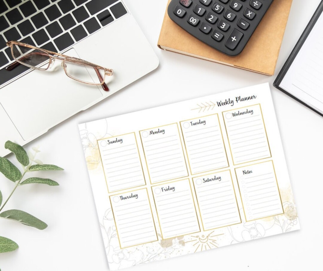 Weekly Planner Printable 11x8.5 Marble Design Pdf Download - Etsy
