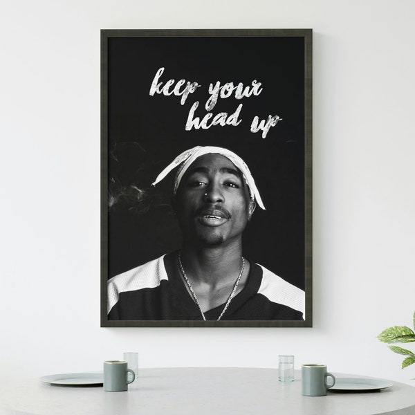 Tupac Black and White Print - Etsy
