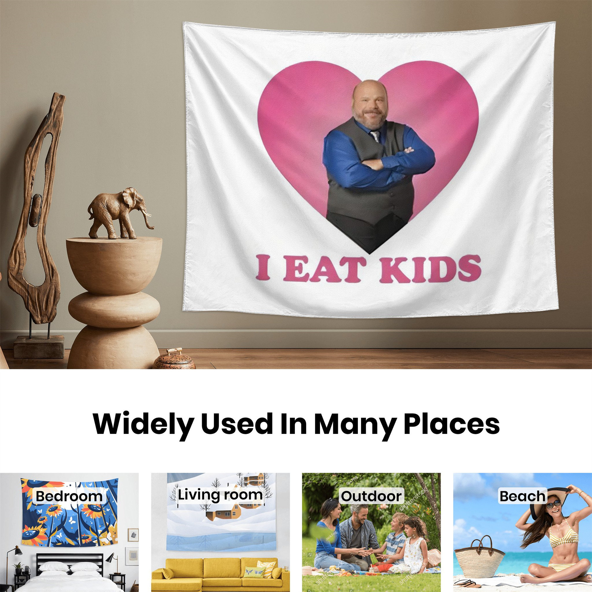 I Eat Kids Bertram Tapestry For Bedroom Funny Meme Love Tapestry sold ...