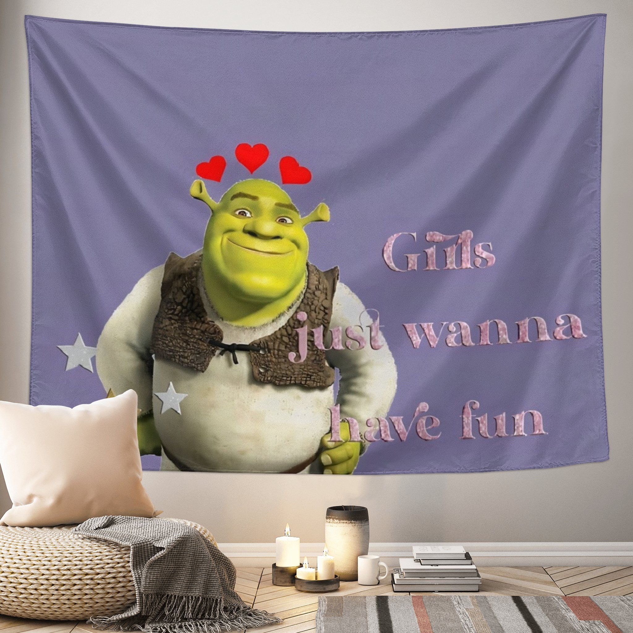 Funny Meme Tapestry Shrek tapestry Wall Hanging Art sold by Jacquie ...