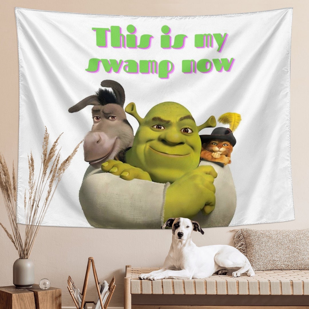 This is My Swamp Now Shrek Tapestry Meme Funny Wall Hanging Tapestries ...