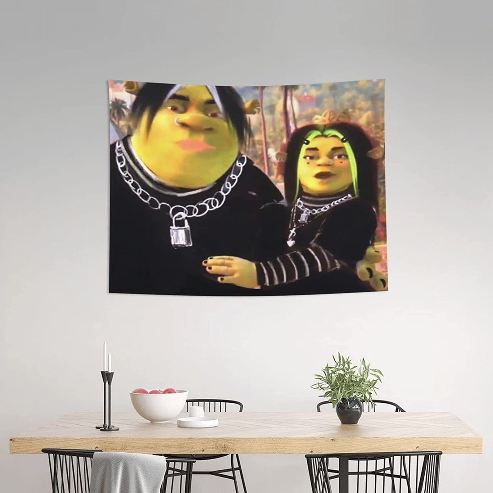 Shrek Tapestry Eboy Shrek and Egirl Fiona Funny Tapestrys Meme - Etsy