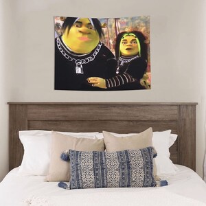 Shrek Tapestry Eboy Shrek and Egirl Fiona Funny Tapestrys Meme ...