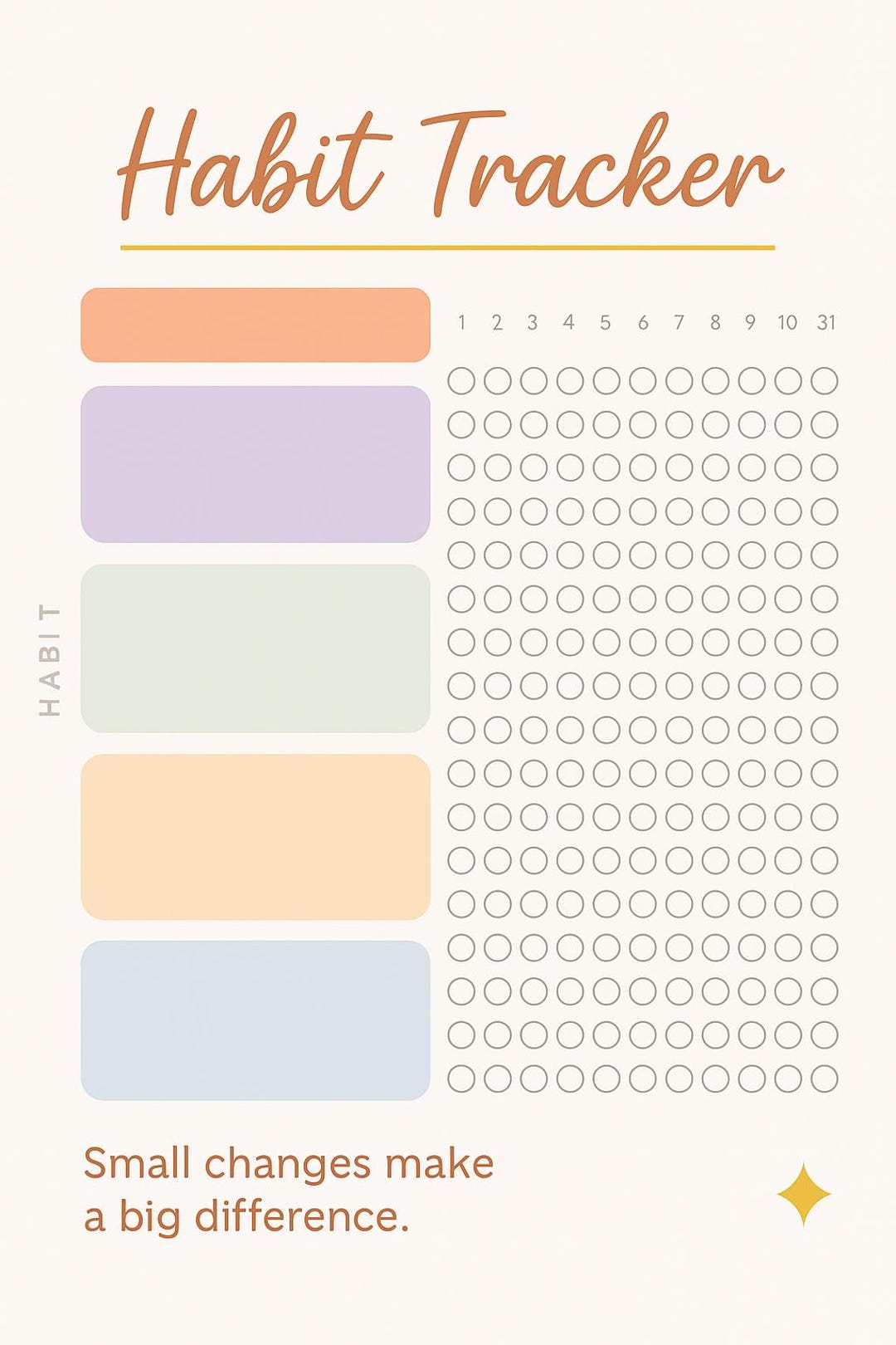 Colorful Habit Tracker Printable - Monthly Habit Chart PDF - Digital ...