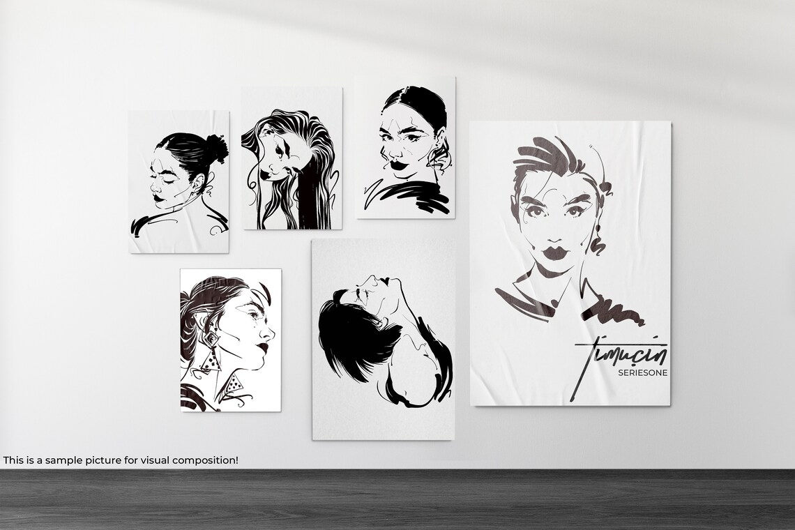 Minimalist Portrait Poster – Modern Black and White Line Art - Etsy