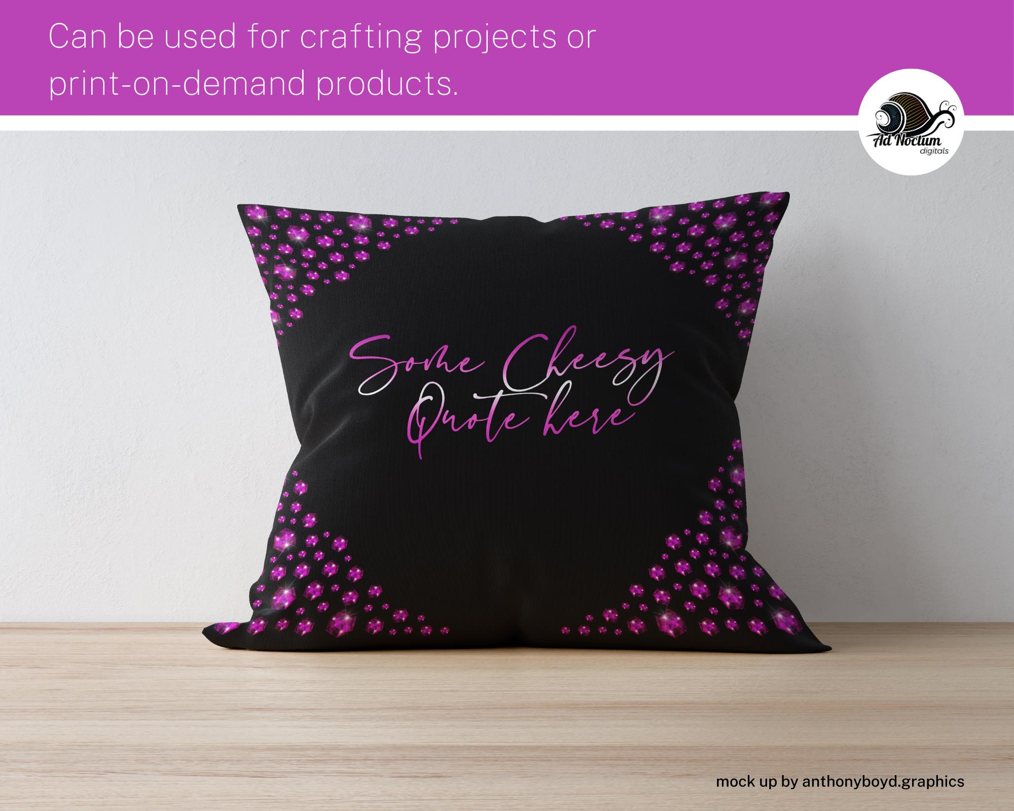 Gemstone Diamond Corners Clipart: PNG Overlays, Jewel Borders (digital ...