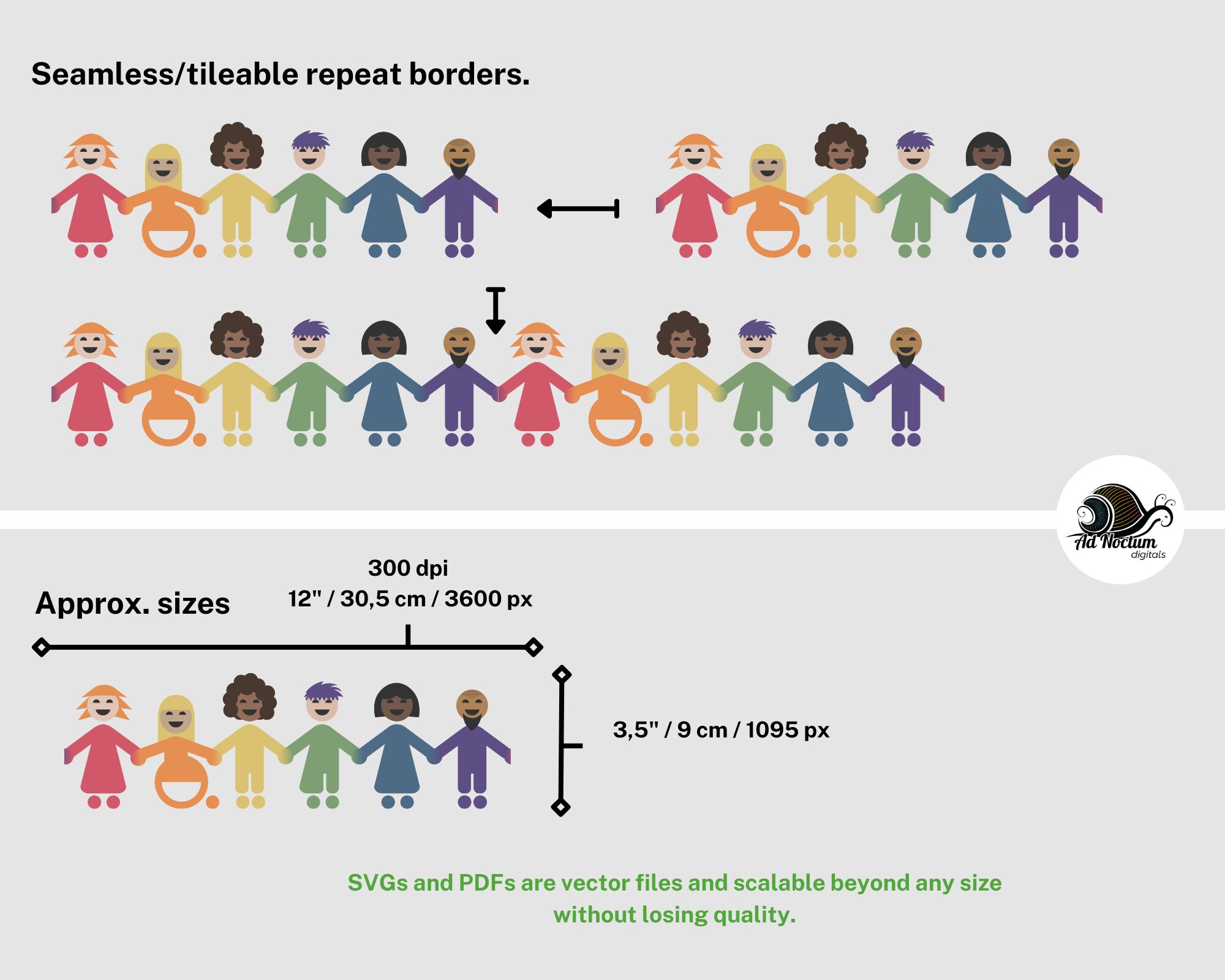 Diversity SVG, PNG and PDF. Border, Banner of People Holding Hands ...