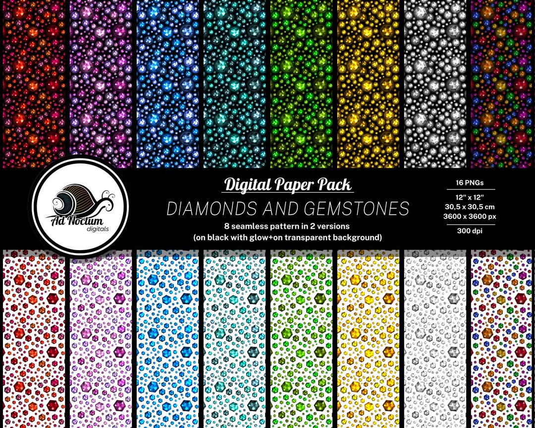 Seamless Gemstone Digital Paper, Jewels Clipart (digital Download) - Etsy