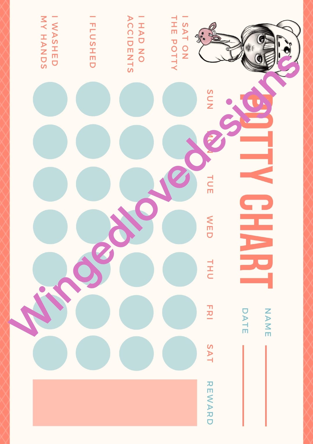 Printable A4 Potty Training Chart Download, Printable Reward Chart ...
