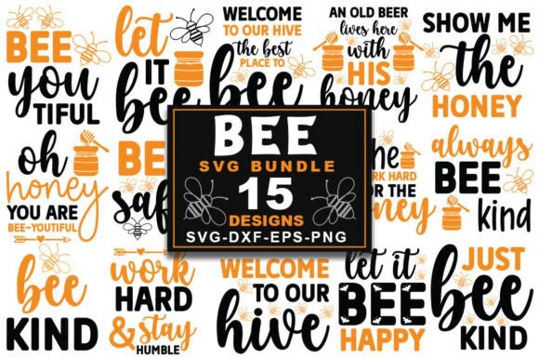 Buzzing Creativity: Bee SVG Bundle Instant Digital Download - Etsy