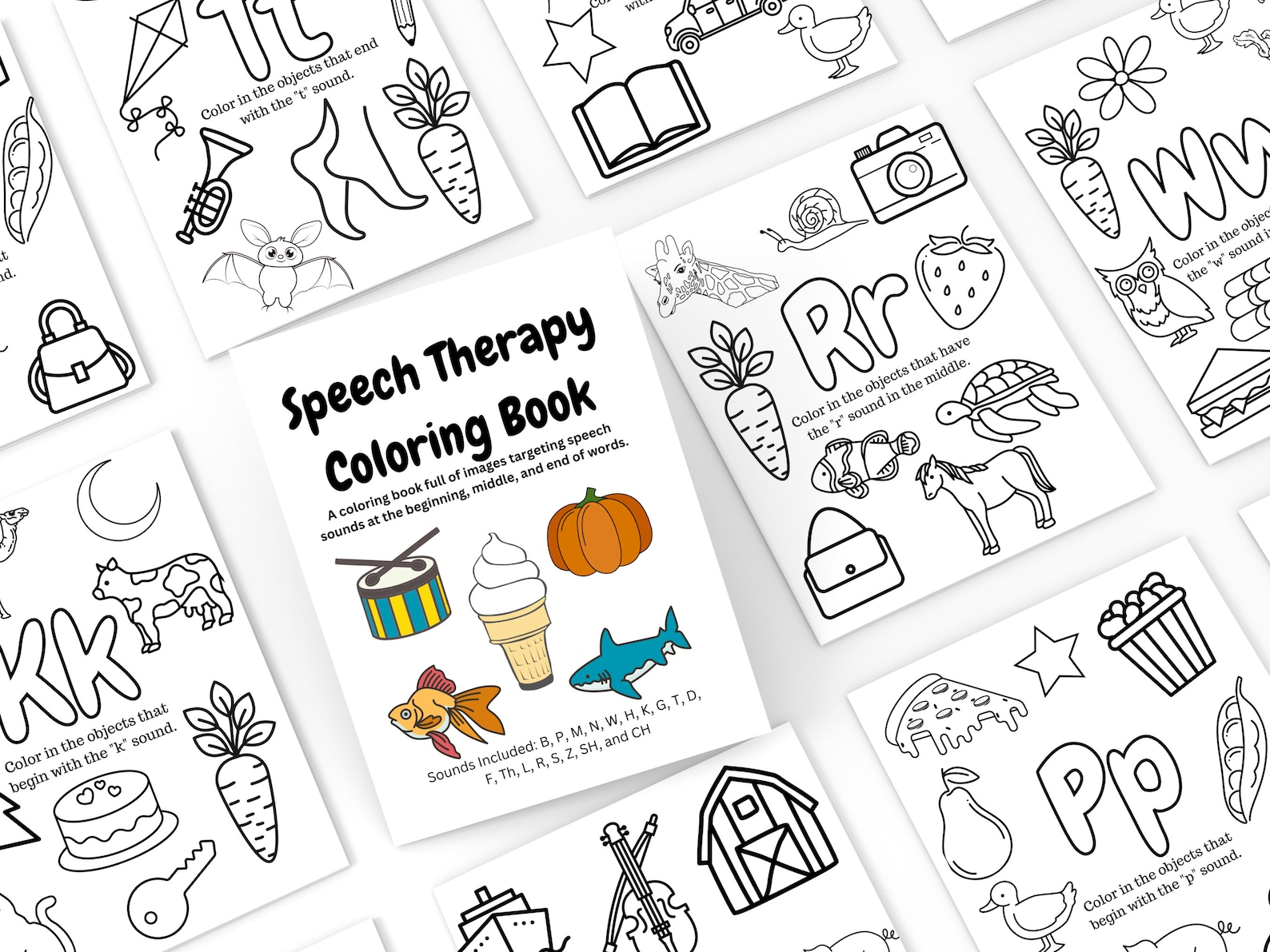 Speech Therapy Coloring Book, SLP Therapy Activities, Speech Therapy ...