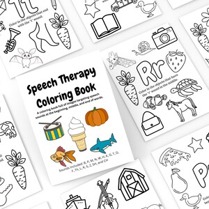 Speech Therapy Coloring Book, SLP Therapy Activities, Speech Therapy ...