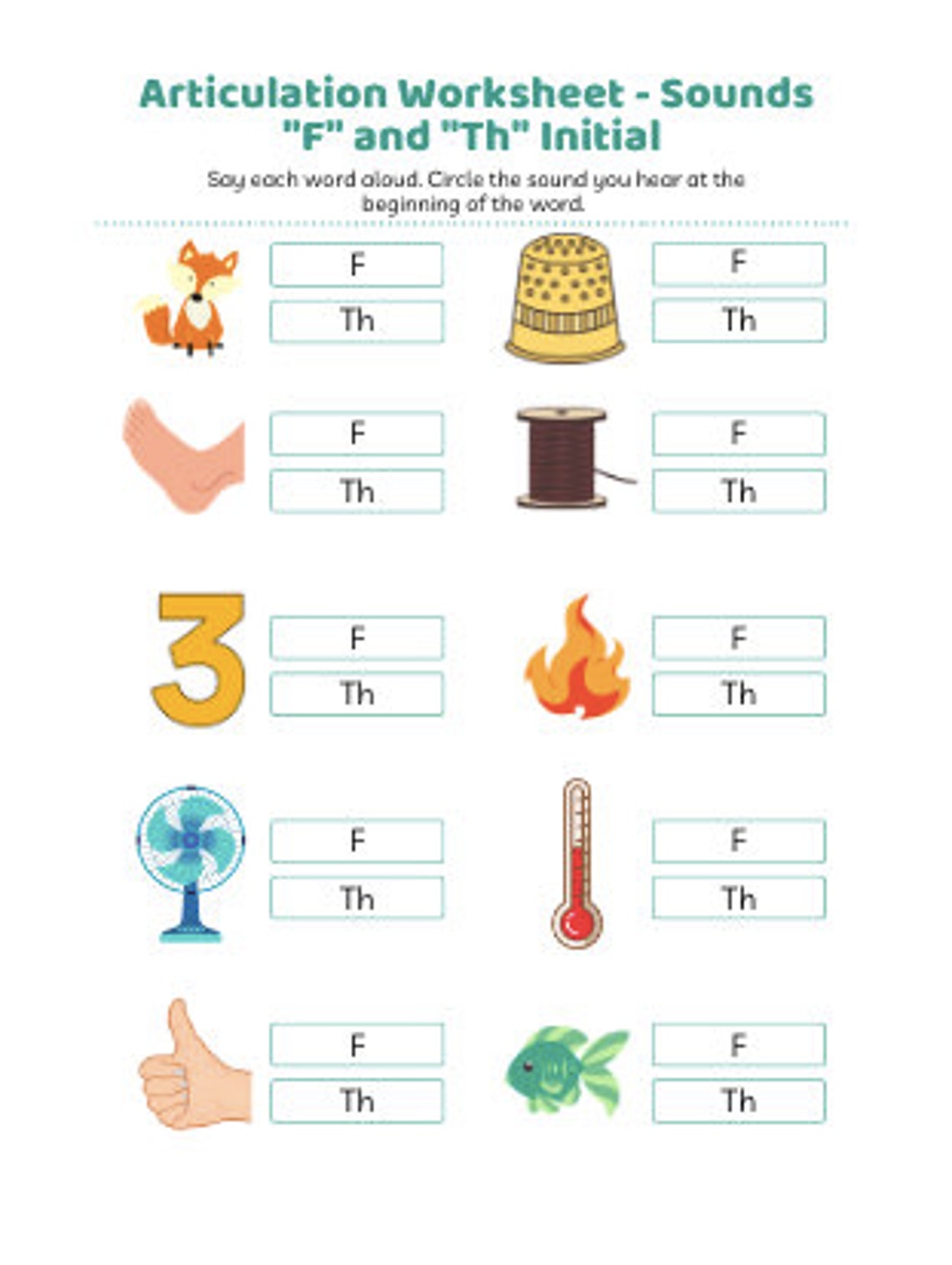 Speech Therapy, F and Th Sounds, Speech Therapy Materials, Speech ...