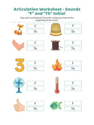 Speech Therapy, F and Th Sounds, Speech Therapy Materials, Speech ...