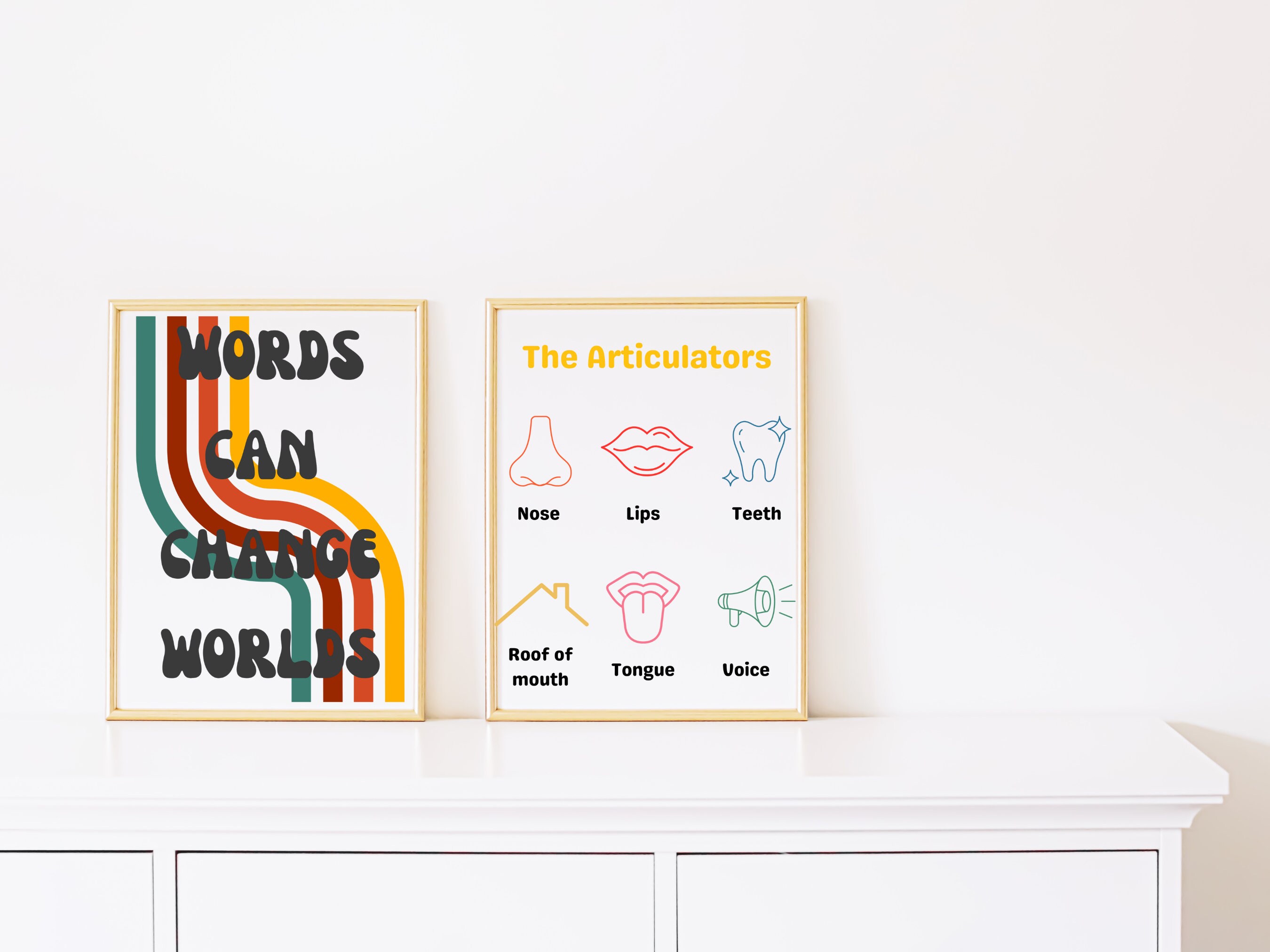 Speech Classroom Posters, Speech Therapy Wall Art, Groovy Speech ...