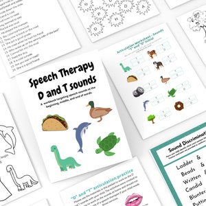 Speech Therapy, D and T Sounds, Speech Therapy Materials, Speech ...