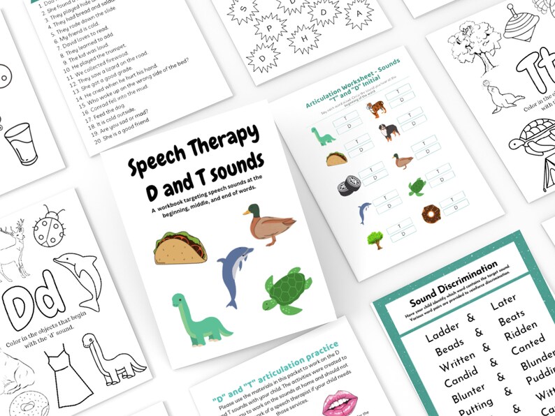 Speech Therapy, D and T Sounds, Speech Therapy Materials, Speech ...