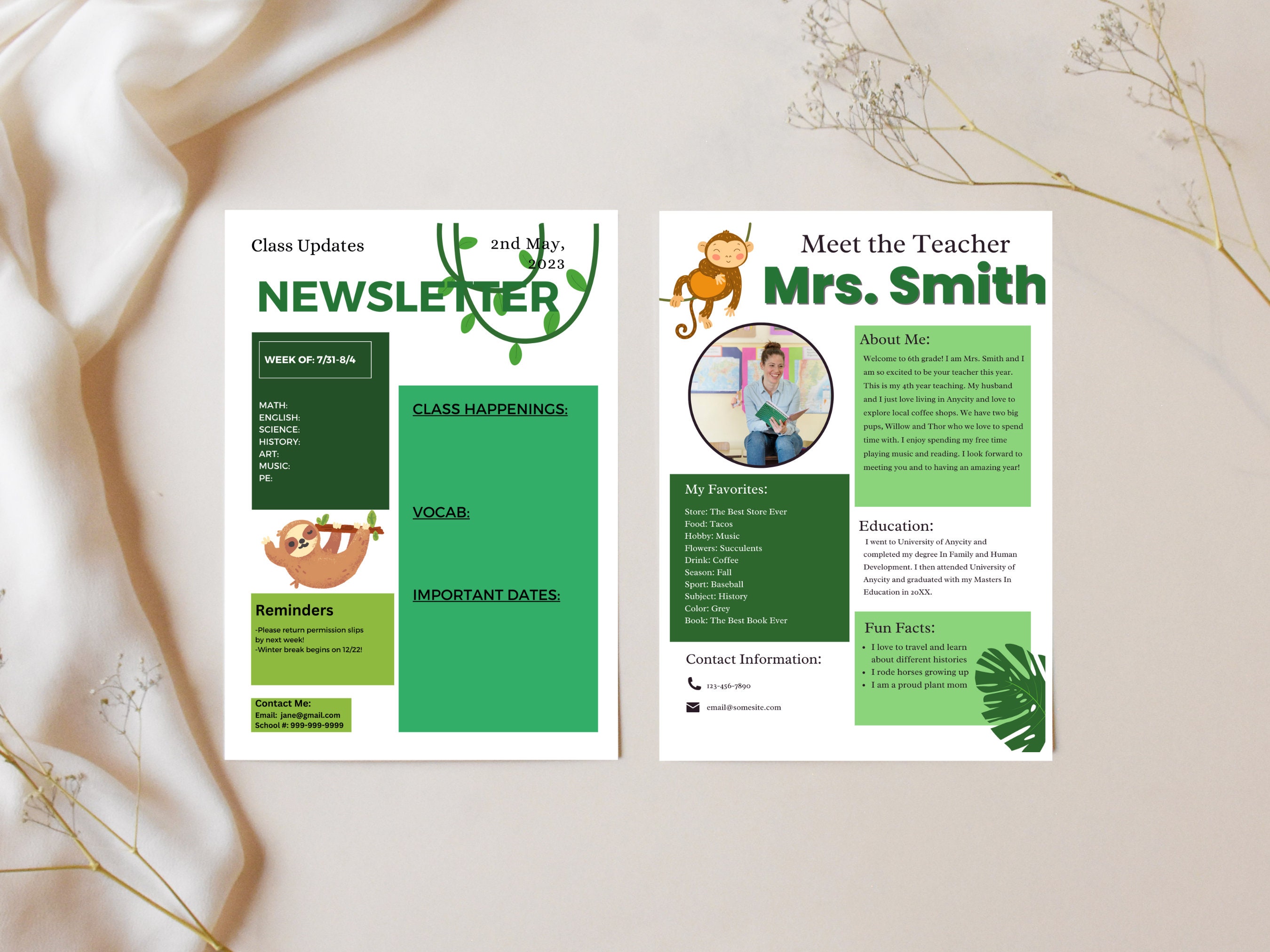 Jungle Classroom Decor Bulletin Board Kit Welcome Back Decor - Etsy