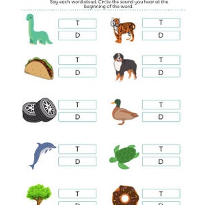 Speech Therapy, D and T Sounds, Speech Therapy Materials, Speech ...