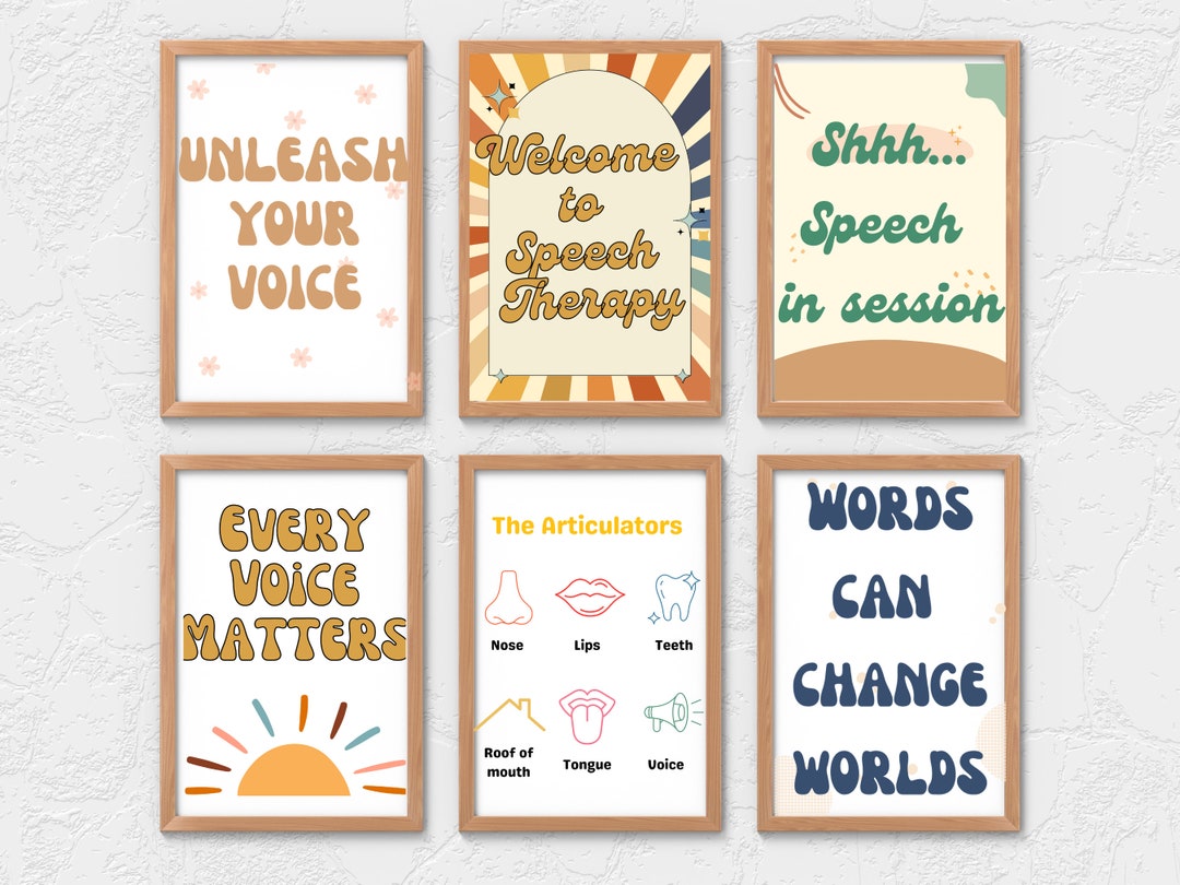 Boho Speech Therapy Wall Art, 10 Speech Classroom Posters, Boho Speech ...